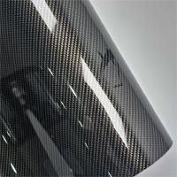 China PET Release Liner Black Gold Carbon Fiber Vinyl Wrap 1.52x18m 6D HD for sale