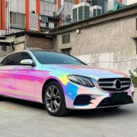 China Rainbow Chrome White Car Wrap Vinyl Film 1.52x17m Roll High Quality Removable Adhesive for sale