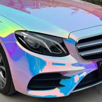 China Rainbow Chrome White Car Wrap Vinyl Film 1.52x17m Roll High Quality Removable Adhesive for sale