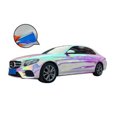 China Rainbow Chrome White Car Wrap Vinyl Film 1.52x17m Roll High Quality Removable Adhesive for sale