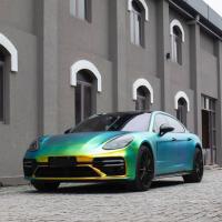 China Rainbow Chrome Black Car Wrap Vinyl Film 1.52x17m High Quality Removable Adhesive for sale