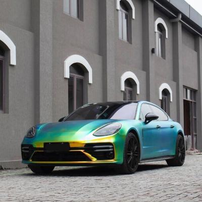 China BEYONG PPF  Rainbow Chrome Black Car Wrap Car Stickers Auto Wrapping Vinyl Oil Slick Wrap For Mercedes CLA for sale