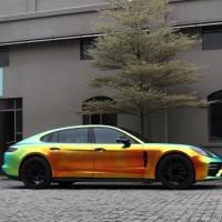 China Rainbow Chrome Black Car Wrap Vinyl Film 1.52x17m High Quality Removable Adhesive for sale