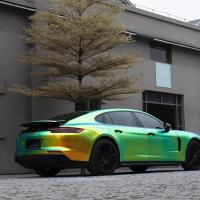 China Rainbow Chrome Black Car Wrap Vinyl Film 1.52x17m High Quality Removable Adhesive for sale
