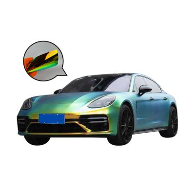 China Rainbow Chrome Black Car Wrap Vinyl Film 1.52x17m High Quality Removable Adhesive for sale