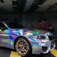 China Laser Electroplated Silver Car Wrap Film 1.52x17m Color Changing Vinyl for Land Cruiser for sale