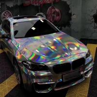 China Laser Electroplated Silver Car Wrap Film 1.52x17m Color Changing Vinyl for Land Cruiser for sale