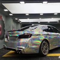 China Laser Electroplated Silver Car Wrap Film 1.52x17m Color Changing Vinyl for Land Cruiser for sale