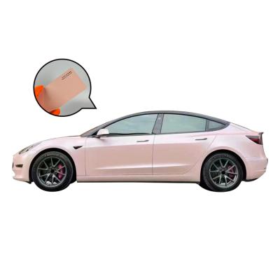 China Peach Pink Removable Car Wrap Vinyl Film 1.52x17m 160 Micron for Auto Body for sale