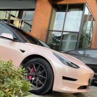 China Peach Pink Removable Car Wrap Vinyl Film 1.52x17m 160 Micron for Auto Body for sale