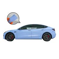 China Macaron Baby Blue Holographic Car Vinyl Wrap Film 1.52x17m 160 Micron Removable Adhesive for sale