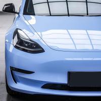 China Macaron Baby Blue Holographic Car Vinyl Wrap Film 1.52x17m 160 Micron Removable Adhesive for sale