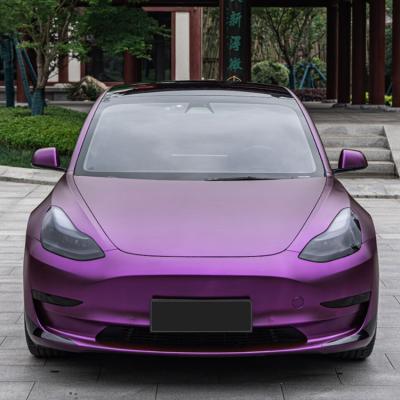 China Matte Chrome Purple Car Wrap Vinyl with Electroplated Surface and UV Proof Protection for sale