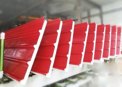 China Rock Wool Wall Roof Panel PU Sandwich Panel Line 3 - 8m / Min for sale