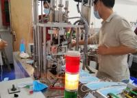China Fully Automatic Disposable 3 Ply Nonwoven Face Mask Making Machine 100 120pcs/min for sale