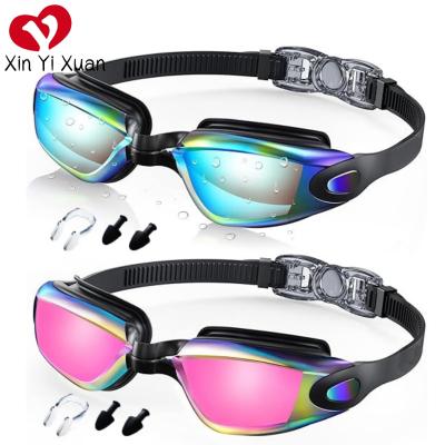 China New Style Electroplated Adult Swim Goggles, Anti-Fog Waterproof Outdoor Swimming Goggles with Silicone Seal for sale