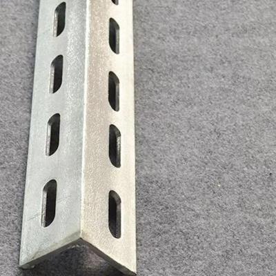 China 90 Degree Galvanized Slotted Angle Bar 2-10mm Thickness with 50-100mm Hole Spacing for Structural Support for sale