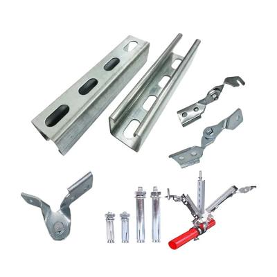 China Hot Dip Galvanized Seismic Pipe Bracket with 1000kg Load Capacity and Level 8 Earthquake Resistance for Water Pipe Installation for sale