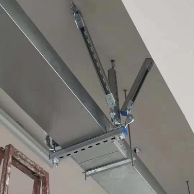 China UL Listed Bolted Steel Cable Tray Seismic Bracing Support - 100 Lbs Capacity, 10 Feet Length, Adjustable 12M-24M Spacing for sale