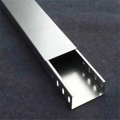 China Wall Mounted Steel Electrical Cable Tray 50mm Depth 50kg/m Load Capacity Galvanized Cable Management System for sale