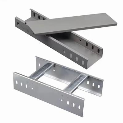 China Corrosion Resistant Wall Mounted Ladder Cable Tray 225mm Width 50mm Depth Heavy Load 50kg/m Industrial Grade for sale
