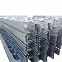 China Corrosion Resistant Wall Mounted Ladder Cable Tray 225mm Width 50mm Depth Heavy Load 50kg/m Industrial Grade for sale