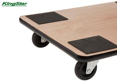 China Timber Wood Moving Dolly With 4 Swivel Wheel And Square Anti Slip Pad for sale