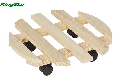 China Round 4 Wheel Moving Dolly Wooden Garden Plant Pot Mover With Customized Color for sale