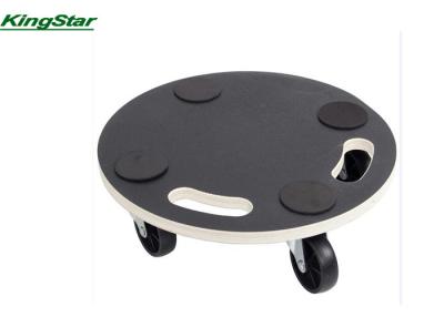 China Round Plywood 4 Wheel Moving Dolly Trolley 380 Mm 200 Kg Capacity Black Color for sale