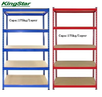 China 175Kg Capacity Rivet Metal Boltless Storage Shelving , Powder Coated Finish for sale