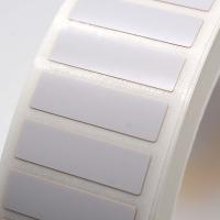China 23.5mmx7mm Permanent Adhesive Label 1.5mil White Matte High Temperature Resistant Polyimide Label for sale