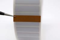 China 25mmx6mm High Temperature Adhesive Labels 1.5mil White Gloss Polyimide Label for sale