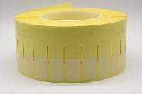 China 60x15-25mm Cable Adhesive Label 1mil Yellow Gloss Transparent Water Resistant Polyester Cable Label for sale
