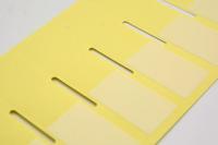 China 60x15-25mm Cable Adhesive Label 1mil Yellow Gloss Transparent Water Resistant Polyester Cable Label for sale