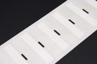 China 48x20-9mm Cable Adhesive Label 1mil White Matte Translucent Water Resistant Vinyl Cable Label for sale