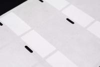 China 25.4*38.1-12.5mm,2mil White Matte Translucent Water Resistant Vinyl Cable Label for sale