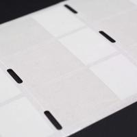 China 20mmx38-15mm Cable Adhesive Label 1.5mil White Gloss Transparent Water Resistant Polyester Cable Label for sale