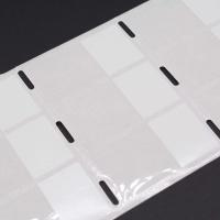 China 20mmx38-15mm Cable Adhesive Label 1.5mil White Gloss Transparent Water Resistant Polyester Cable Label for sale