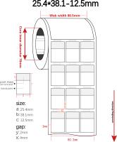 China 25.4*38.1-12.5mm,2mil White Matte Translucent Water Resistant Vinyl Cable Label for sale