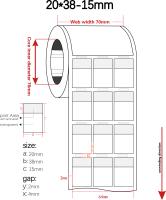 China 20mmx38-15mm Cable Adhesive Label 1.5mil White Gloss Transparent Water Resistant Polyester Cable Label for sale