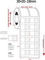 China 35x20-18mm 1.5mil White Matte Translucent Water Resistant Vinyl Cable Label for sale
