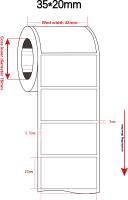 China 35mmx20mm 	Low Temperature Labels 1mil Black Matte High Temperature Resistant Polyimide Label for sale