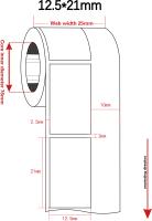 China 12.5mmx21mm Thermal Transfer Adhesive Label 1mil White Matte Polyimide Label for sale