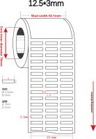China 12.5mmx3mm 1.5mil White Gloss High Temperature Resistant Polyimide Label for sale