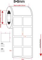 China 8mmx8mm 1.5mil Black Matte High Temperature Resistant Polyimide Label for sale