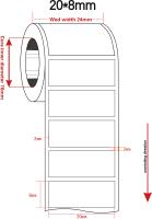 China 20mmx8mm 1mil White Matte High Temperature Resistant Polyimide Label For Single Row for sale