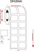 China 15x12mm Thermal Transfer Adhesive Label 2mil White Matte Polyimide Label for sale
