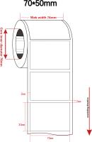 China 70mmx50mm 1mil White Matte High Temperature Resistant Polyimide Label for sale
