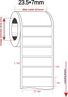 China 23.5mmx7mm Permanent Adhesive Label 1.5mil White Matte High Temperature Resistant Polyimide Label for sale