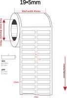 China 19mmx5mm 1mil  White Matte High Temperature Resistant Polyimide Label for sale